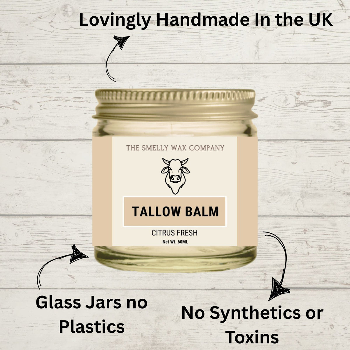 Tallow Balm For Face and Body Scented 60ml - NEW! – The Smelly wax company